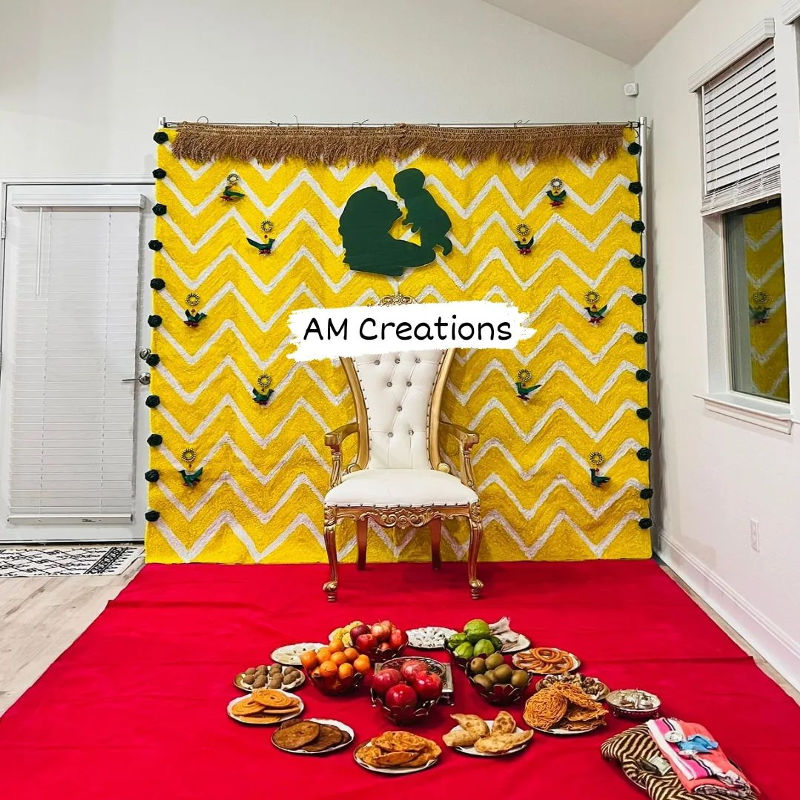 Yellow Zigzag mat Backdrop – AM Creations